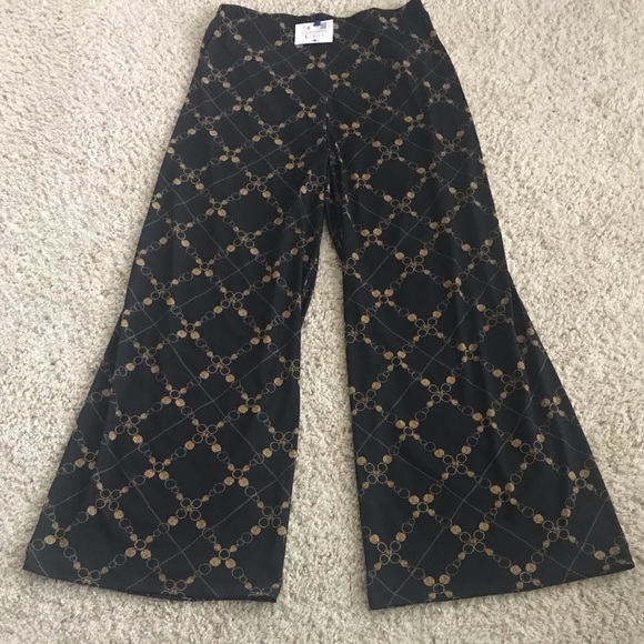 Zara | Pants & Jumpsuits | Nwt Zara Blackgold Wide Leg Chain Link Pants ...